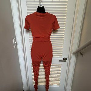 Pants & Jumpsuits | Womens Rust Colored Twopiece Stacked Pants Set Size ...